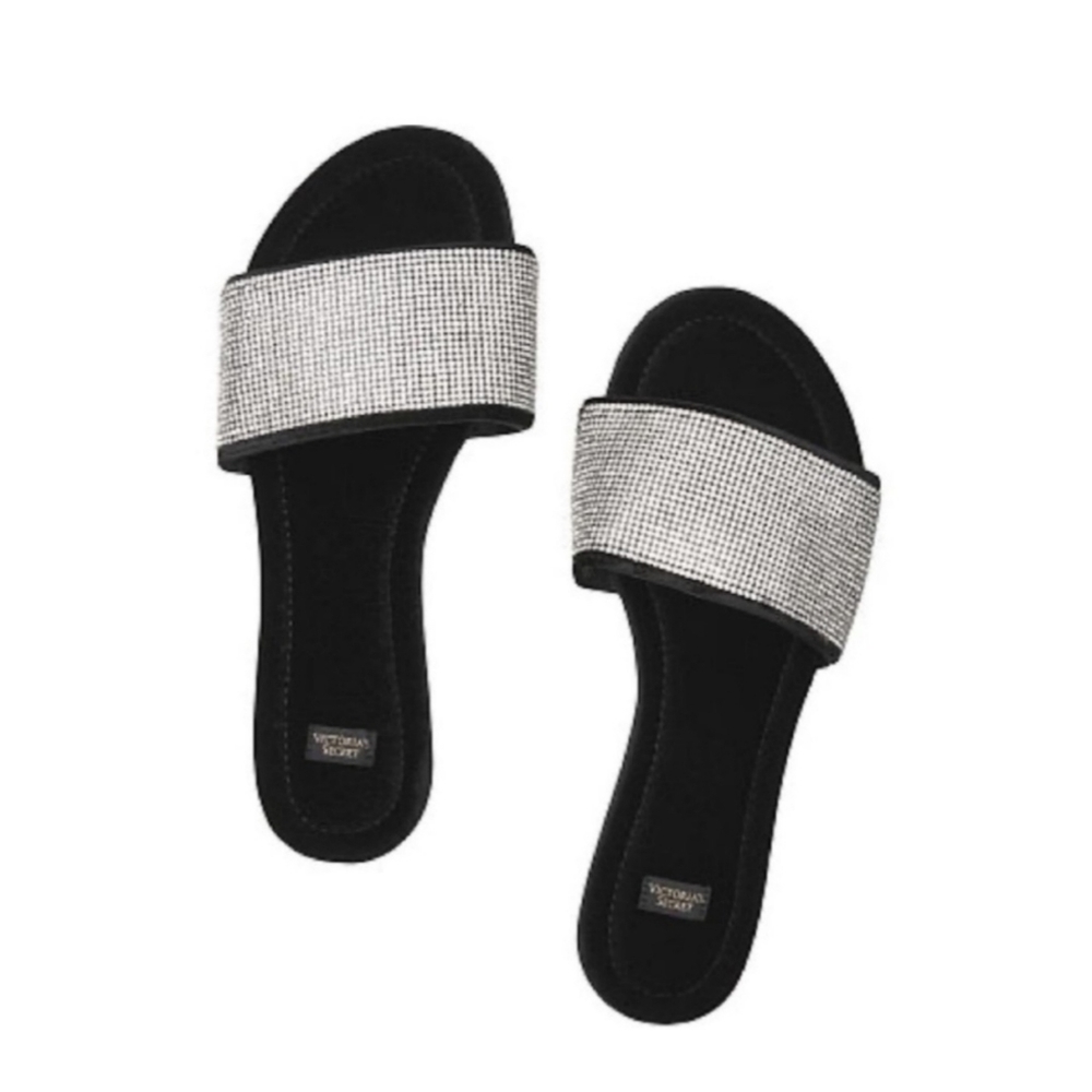 Victoria's Secret Embellished Velvet Slides - Gem